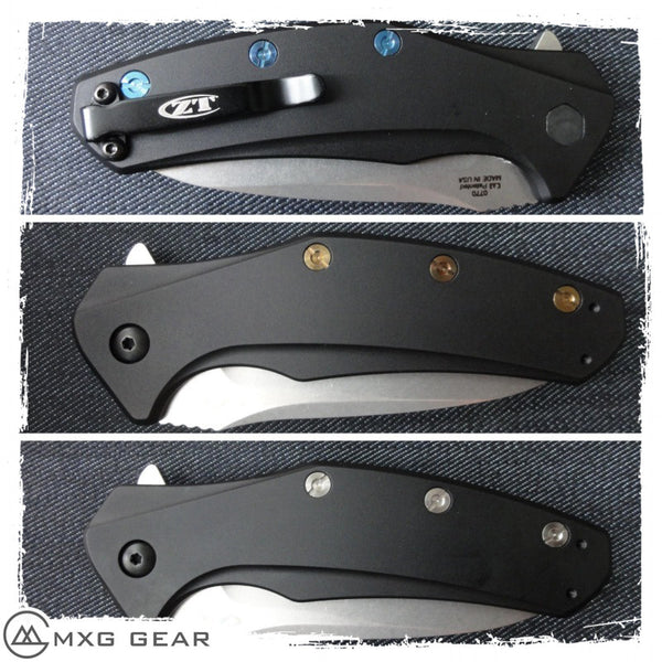 Custom Made Titanium Standoffs and Scale Screws for Zero Tolerance ZT0 ...